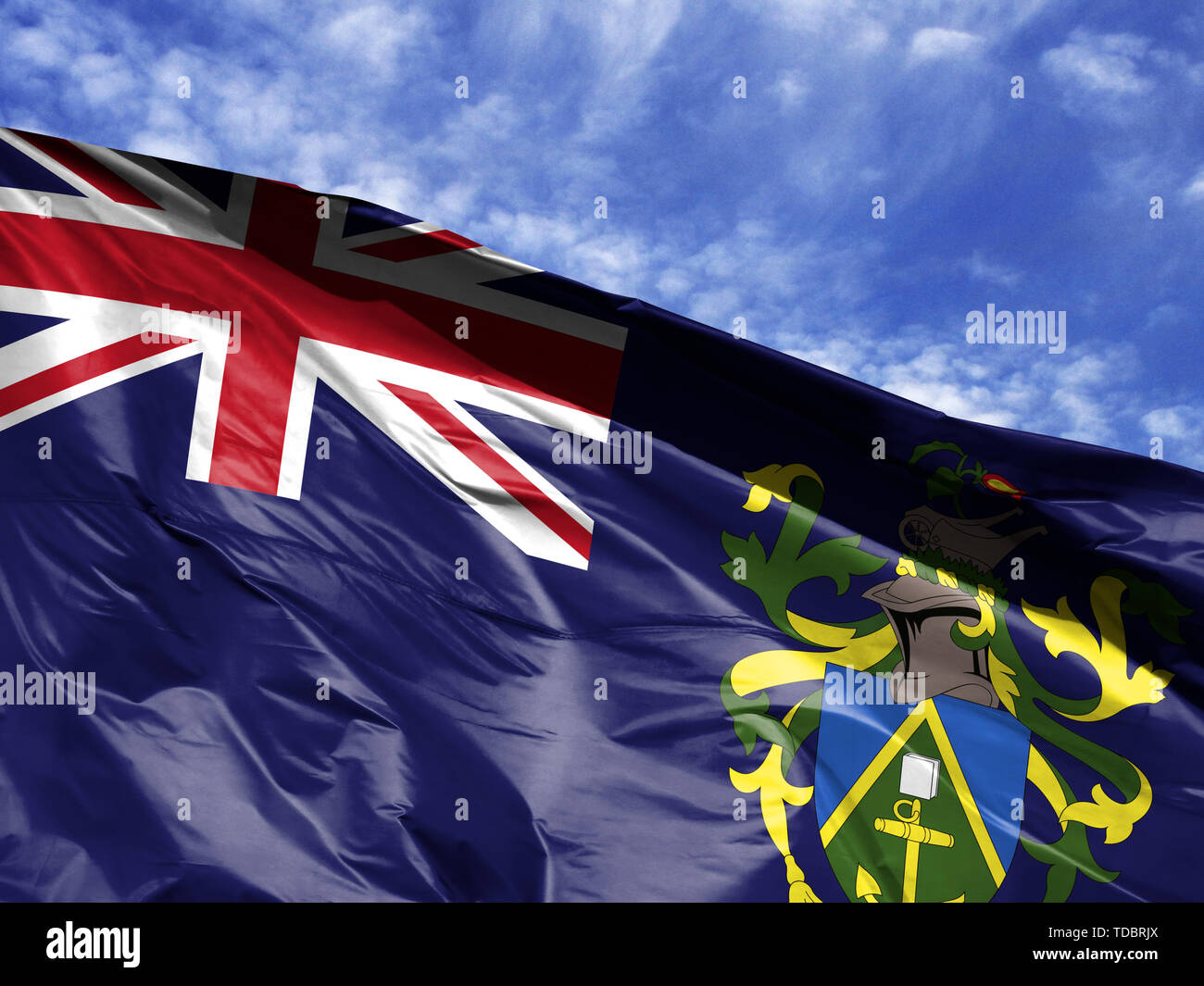Pitcairn flag waving hi-res stock photography and images - Alamy