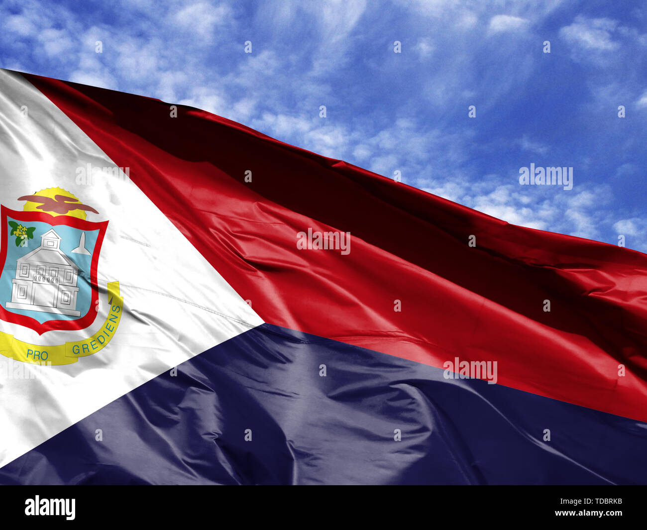 Fabric flag saint martin hi-res stock photography and images - Alamy