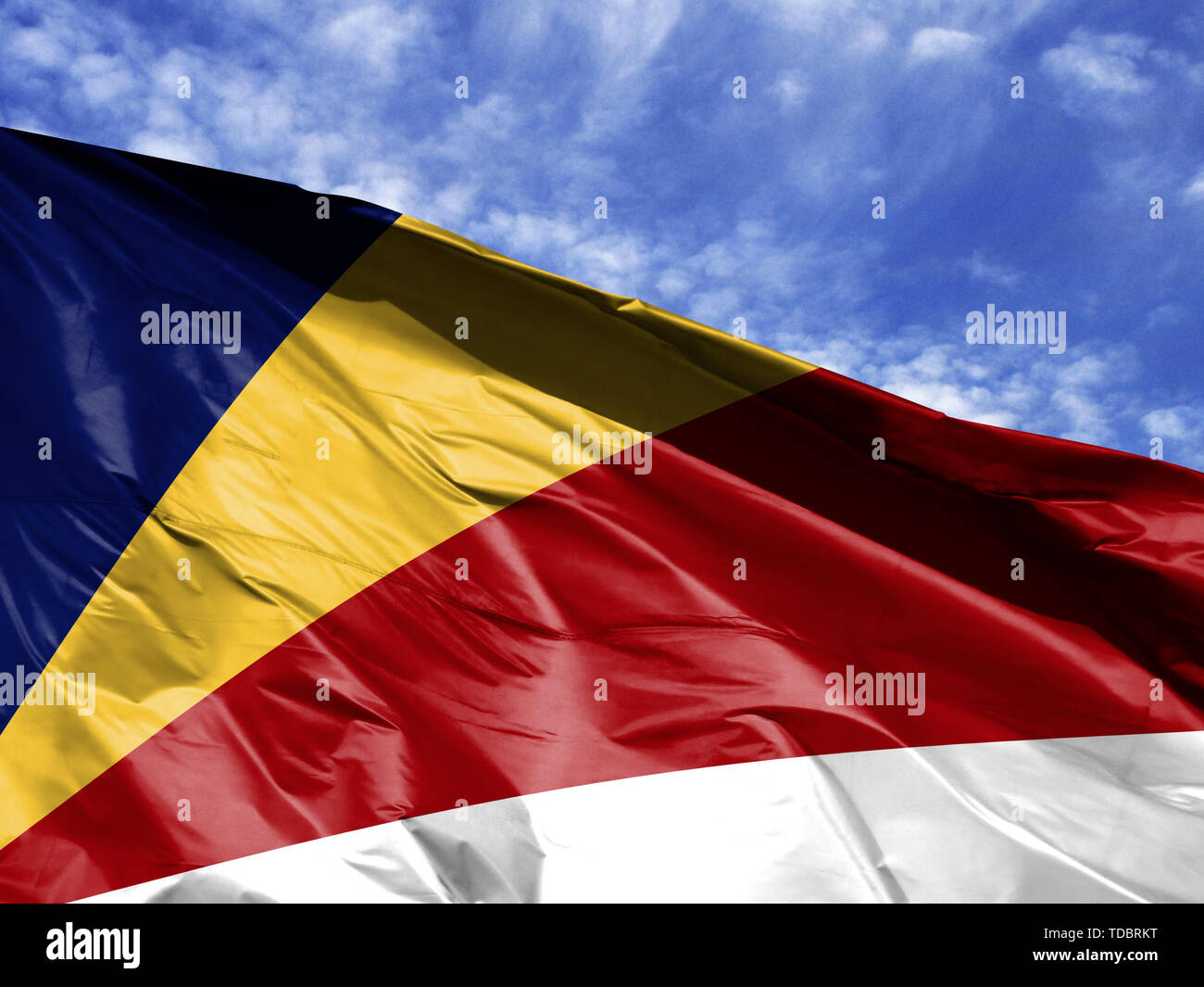 Seychelles flag waving hi-res stock photography and images - Alamy