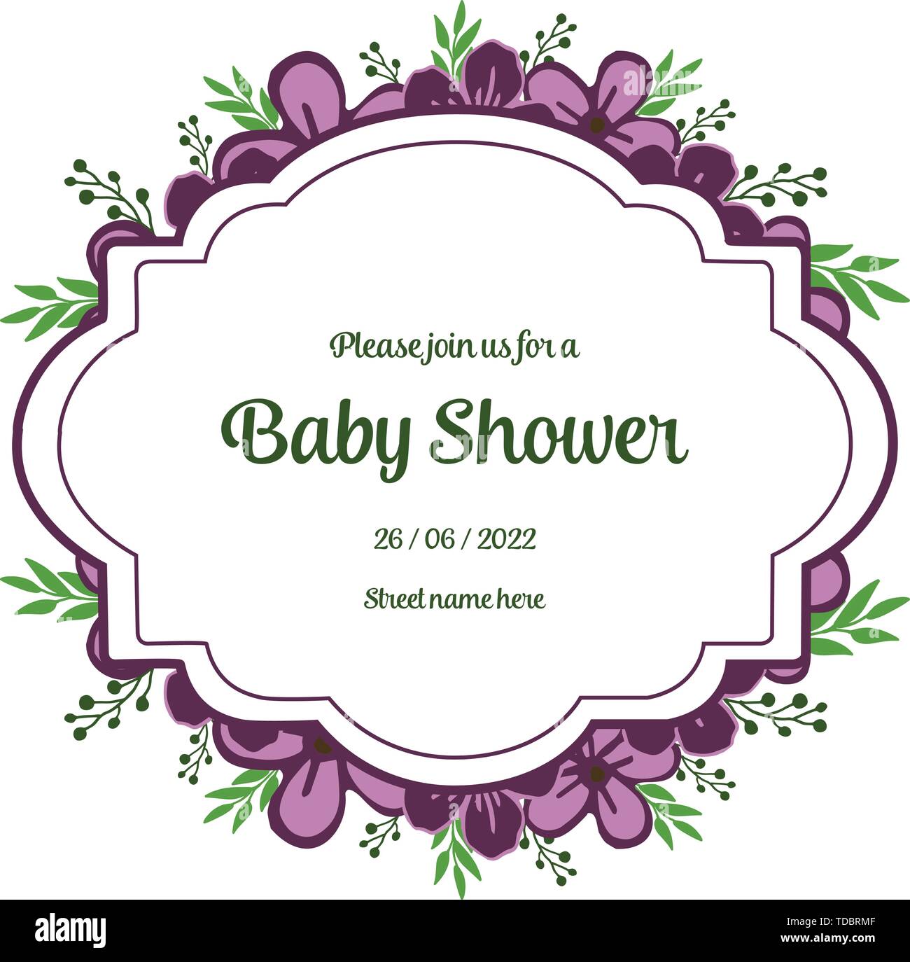 Purple Printable Baby Shower Borders Editable Welcome To Baby Shower
