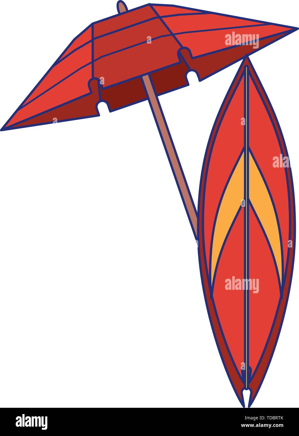 Beach umbrella and surf table cartoon Stock Vector Image & Art - Alamy