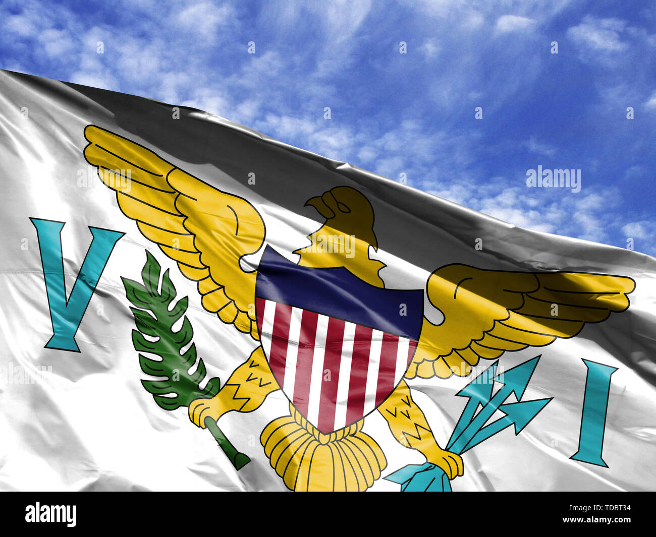 Fabric flag of the united states virgin islands hi-res stock ...