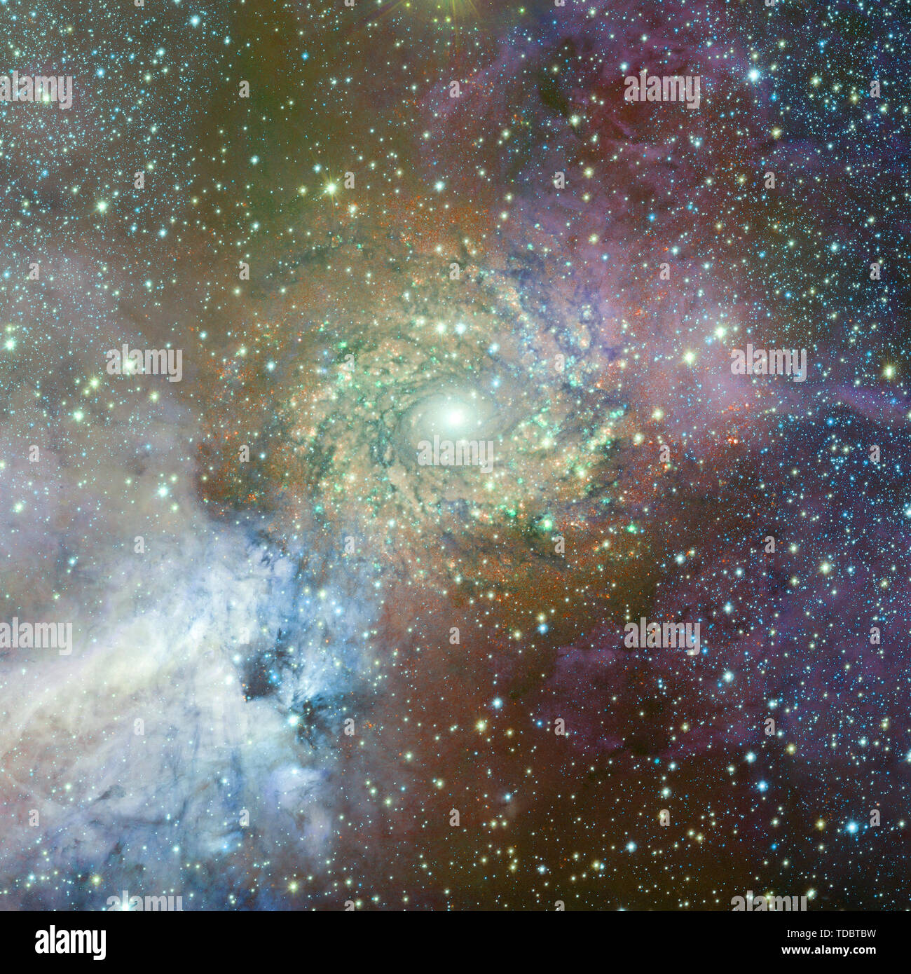 Universe scene with planets, stars and galaxies in outer space ...