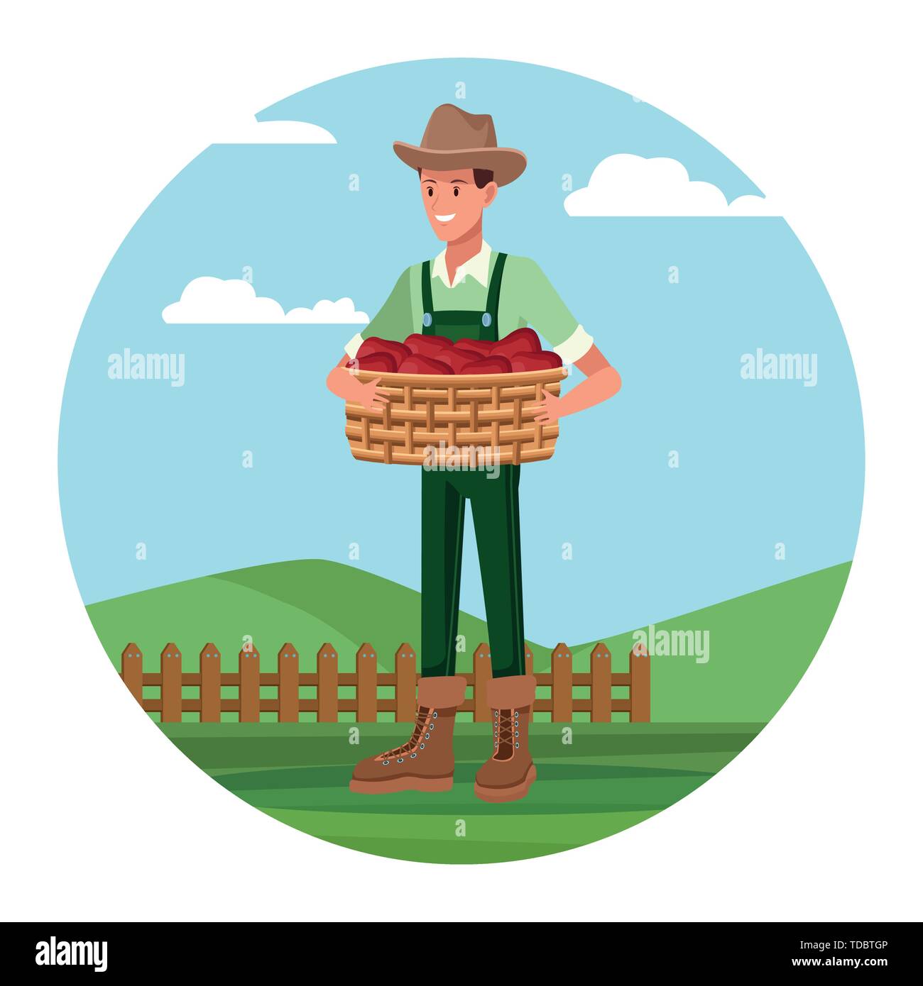 Farmer working in camp cartoon Stock Vector Image & Art - Alamy