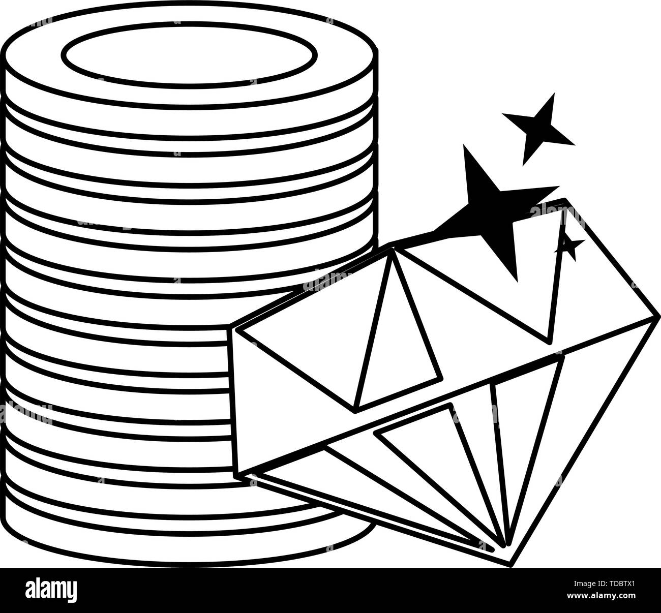 Gold coins luxury diamond Stock Vector Images - Alamy