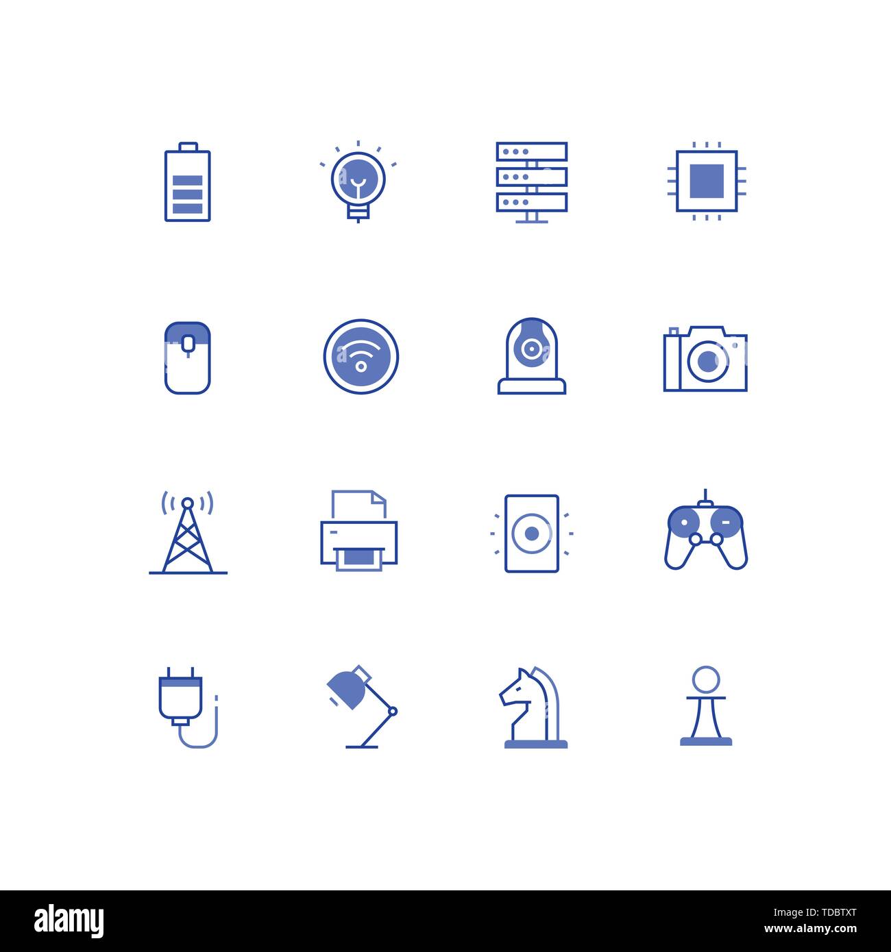 Business and technology - line design style icons set Stock Vector ...