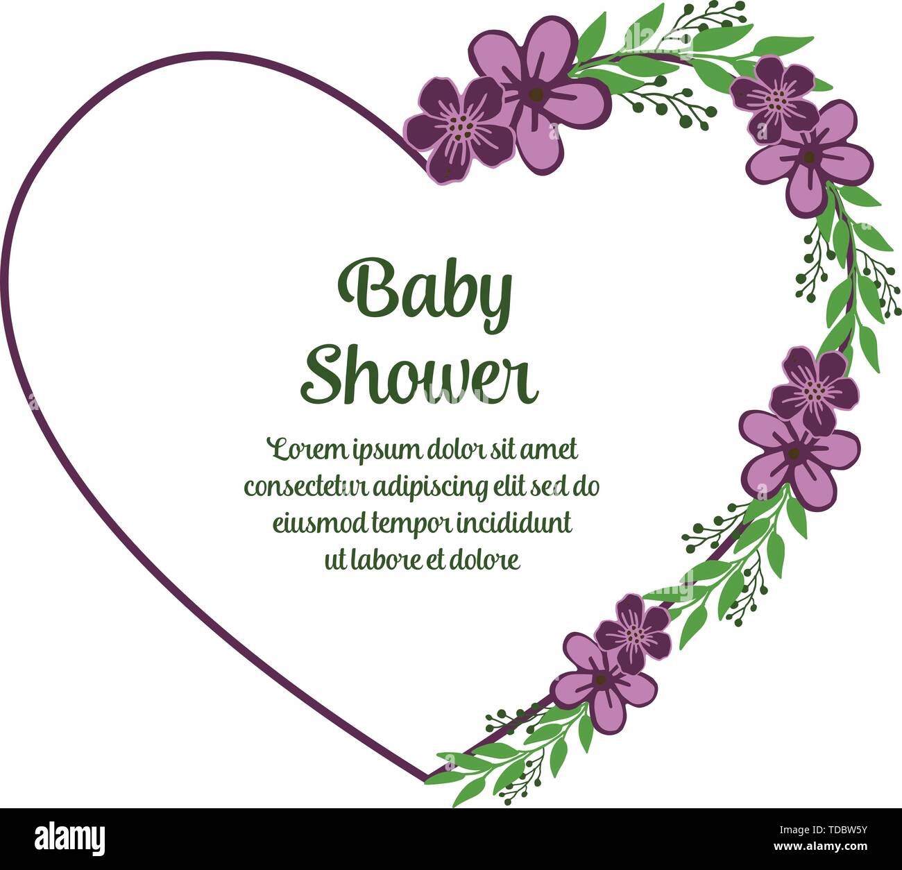 Vector illustration decor of card baby shower for beauty of purple ...