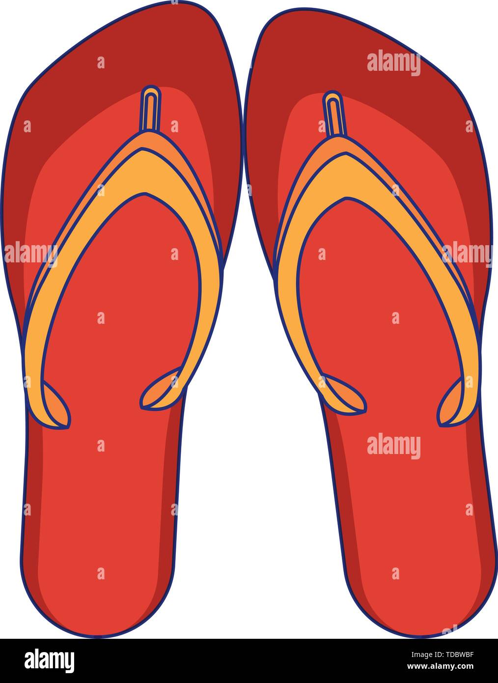 Flip flops sandals footwear cartoon isolated Stock Vector Image & Art ...
