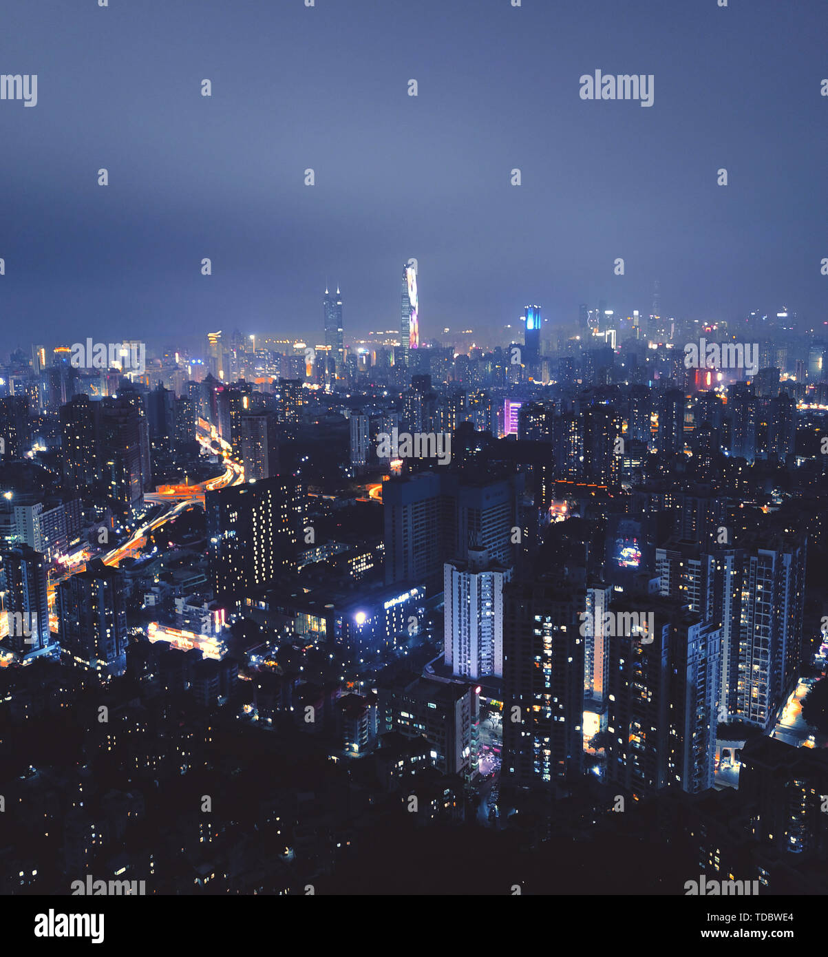 Shenzhen Ping An Building City Night View Aerial Photography Stock ...