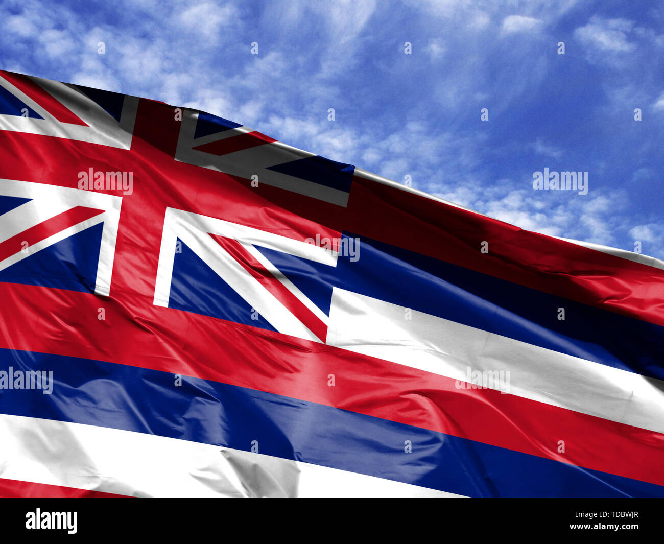 Hawaii flag waving hi-res stock photography and images - Alamy