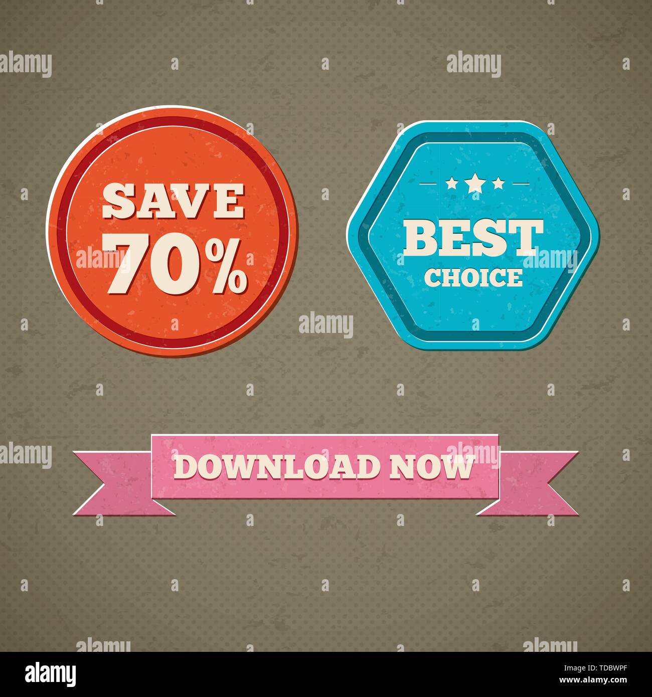 Retro badges set Vector illustration for your design Stock Vector Image ...