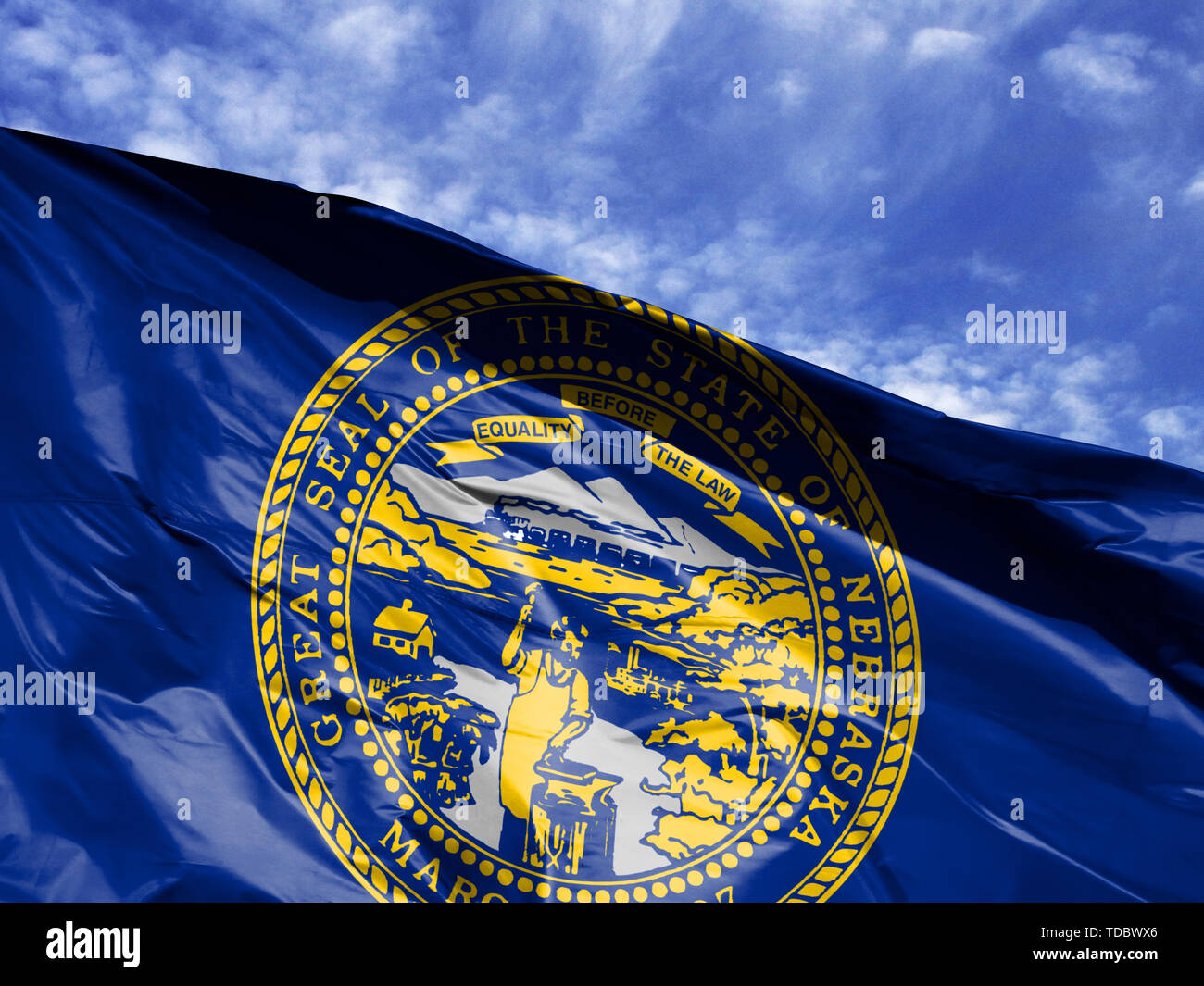 Nebraska state flag waving hi-res stock photography and images - Alamy