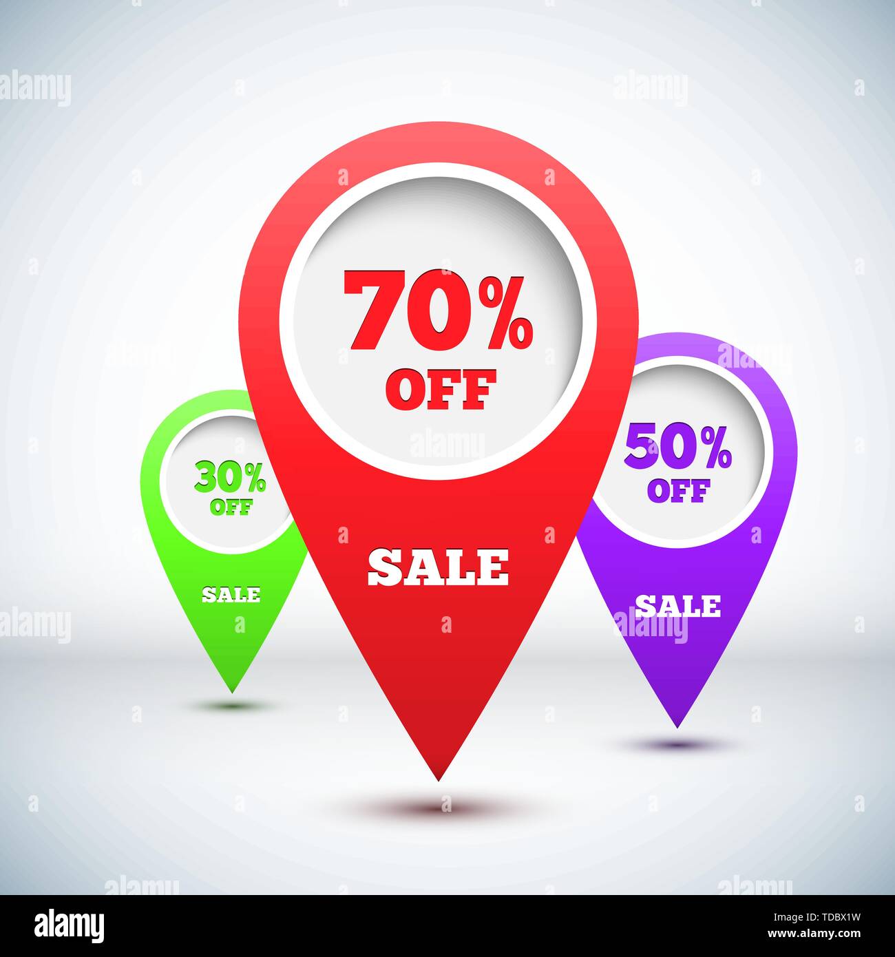 Set of 3D Colorful Map Markers. Vector illustration for your design ...