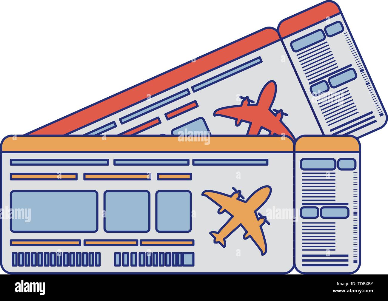 Travel flight tickets isolated cartoon Stock Vector Image & Art - Alamy