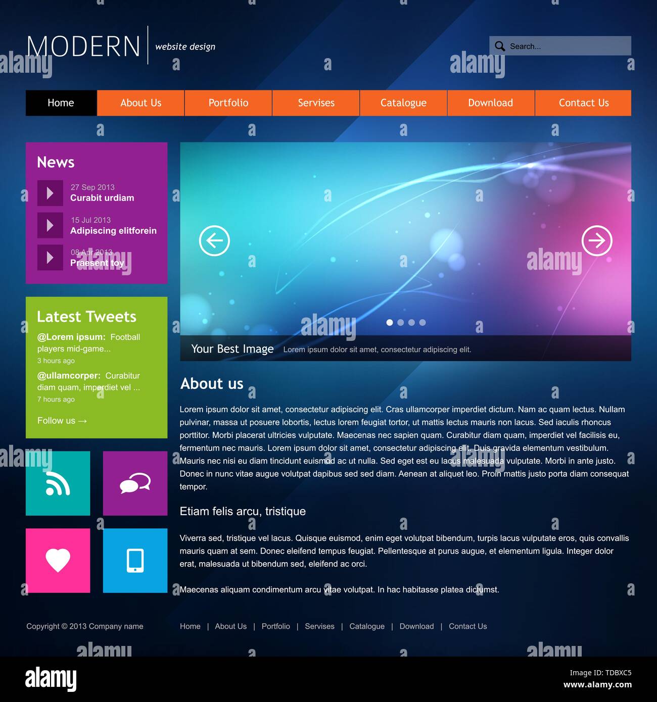 Template website design layout Stock Vector Images - Alamy