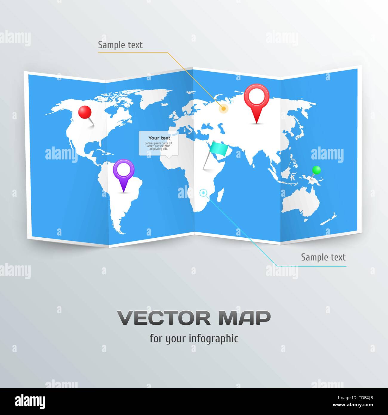 Vector world map with infographic elements Stock Vector Image & Art - Alamy