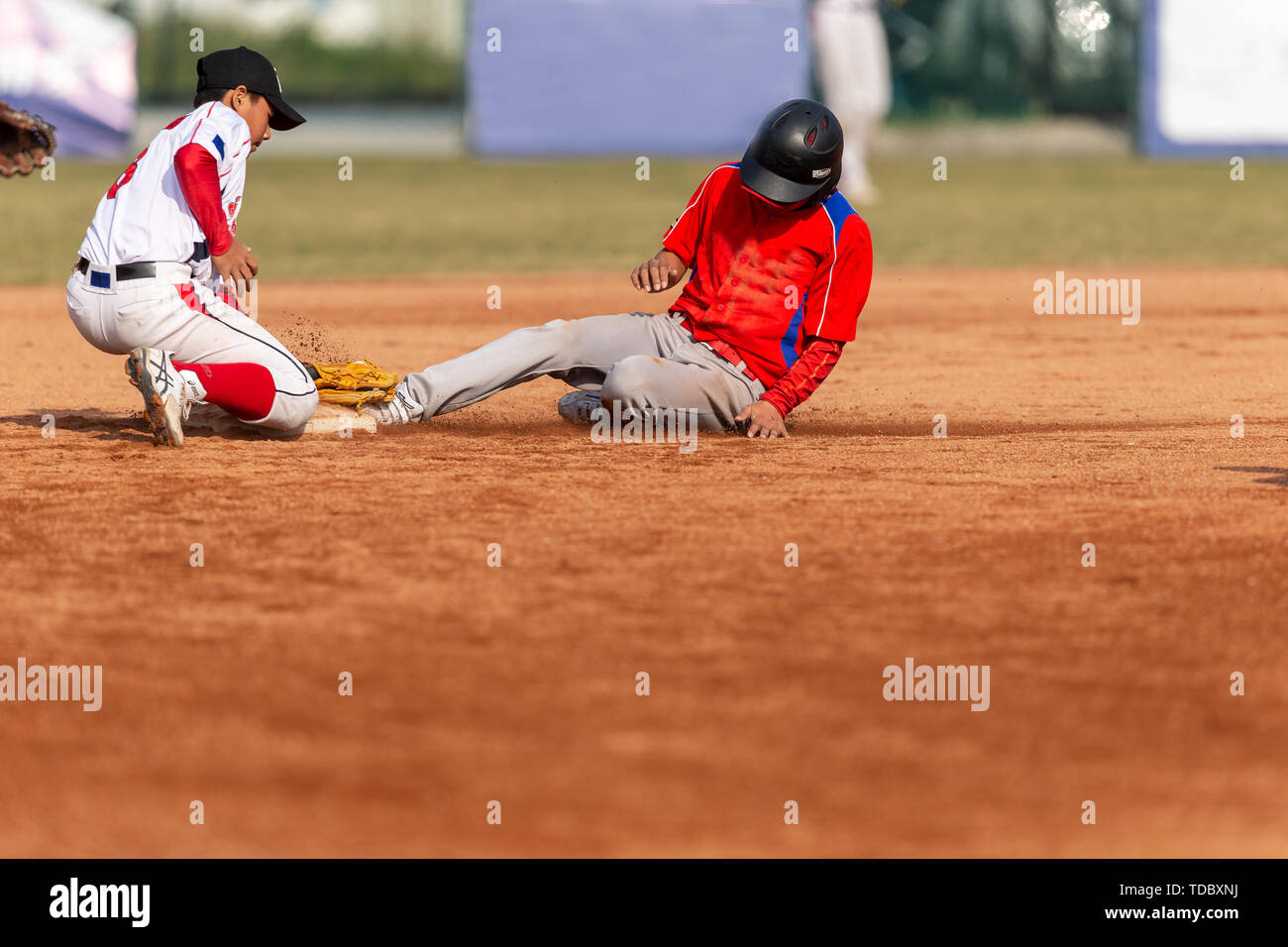 Competitive baseball players stadium baseball sports competition ...