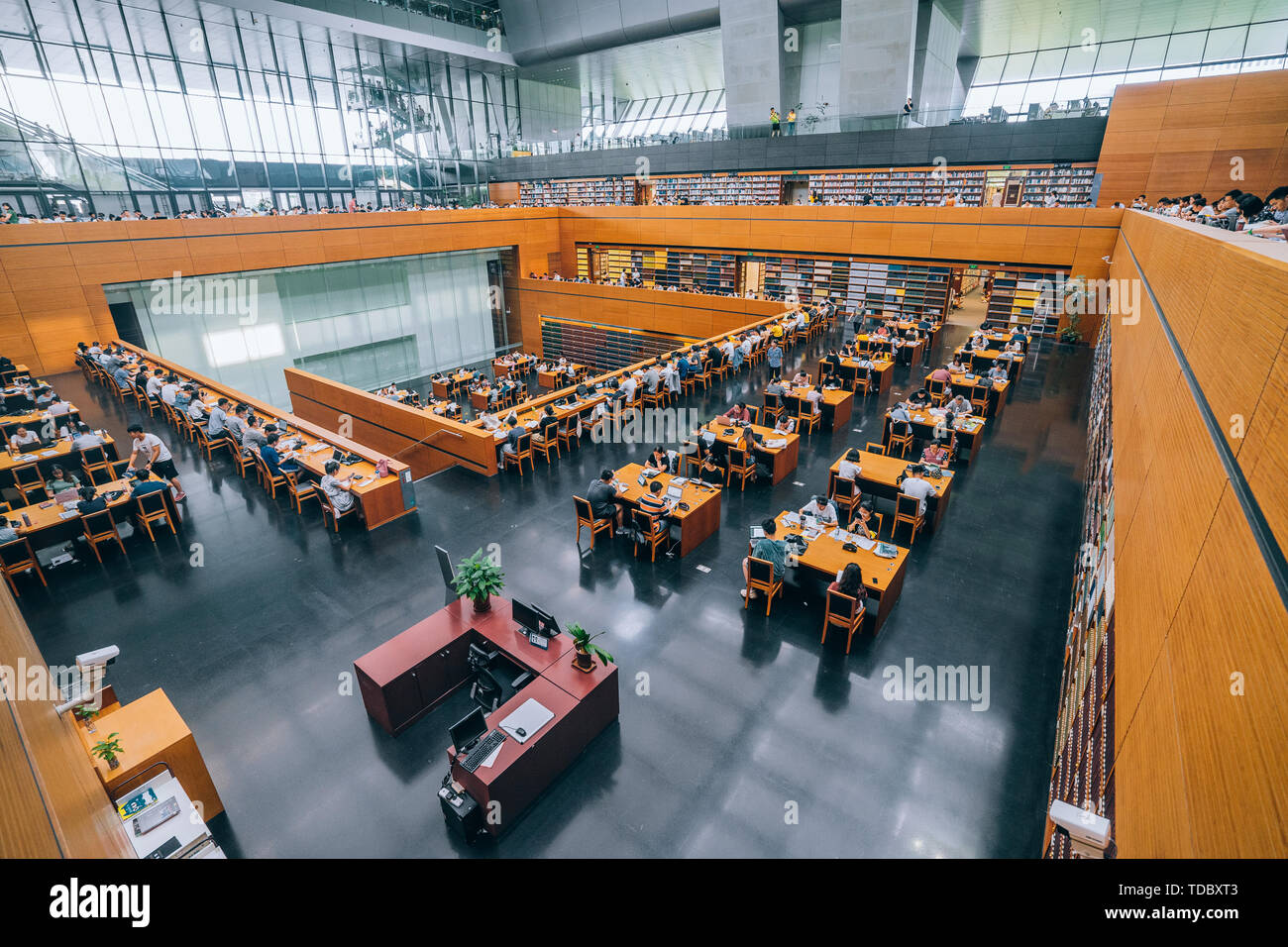 Panorama inside Beijing National Library Stock Photo - Alamy