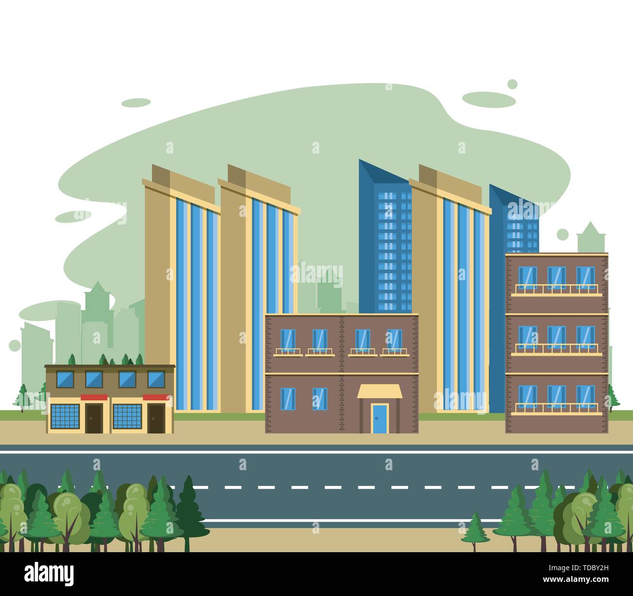 Urban buildings cityscape view scenary Stock Vector Image & Art - Alamy