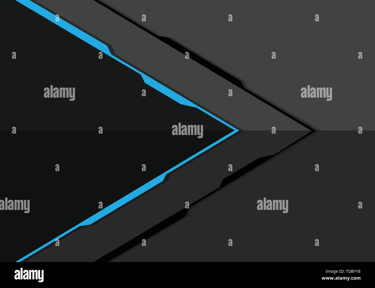 Abstract blue line arrow on grey metal design modern futuristic ...