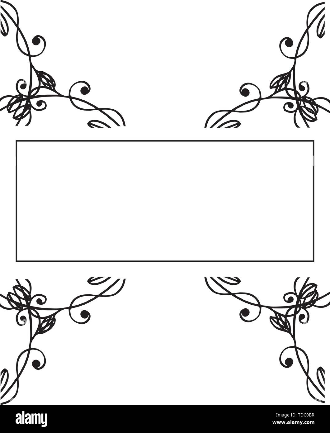 Vector illustration design flower frame with style elegant hand drawn ...