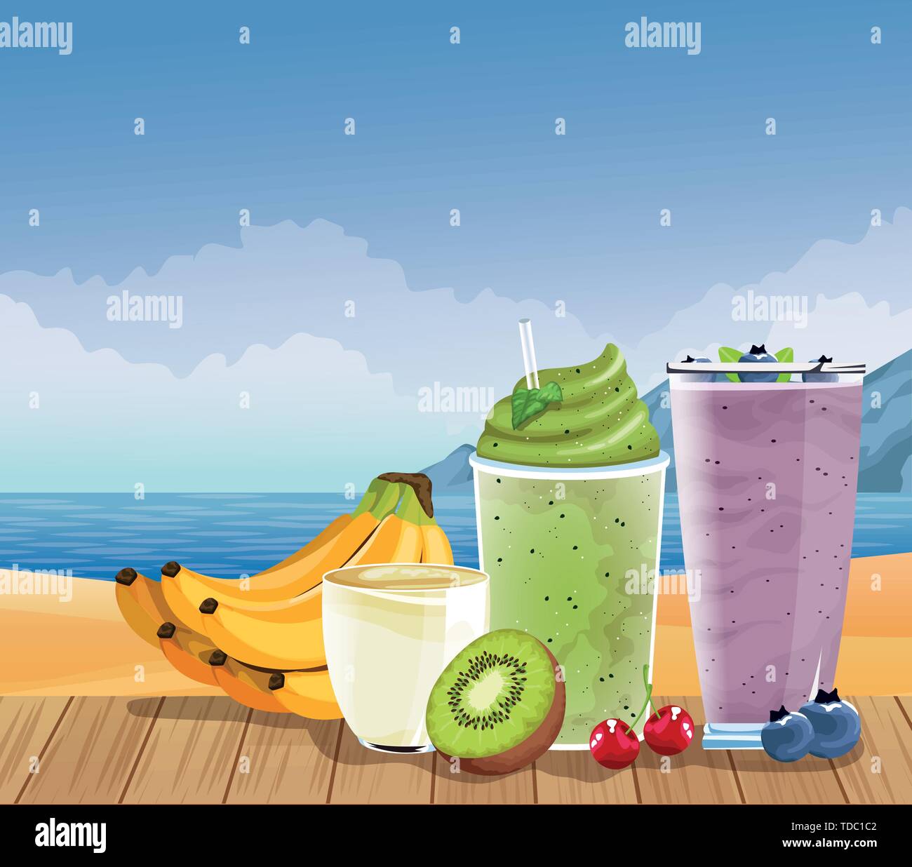 Summer vacations and beach cartoons Stock Vector Image & Art - Alamy