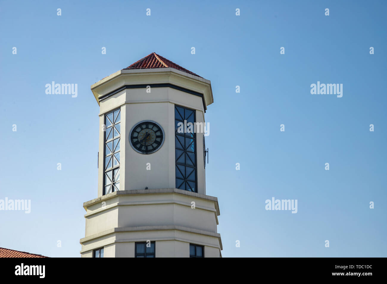 European clock tower architecture Stock Photo - Alamy