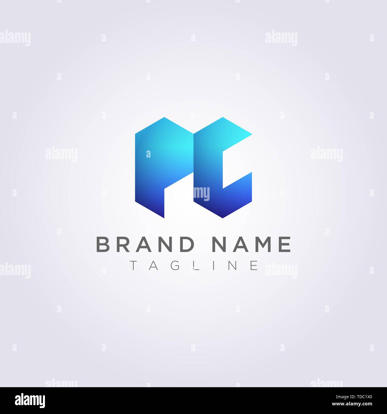 Modern PC Logo Icon Design with Blue Stock Vector Image & Art - Alamy