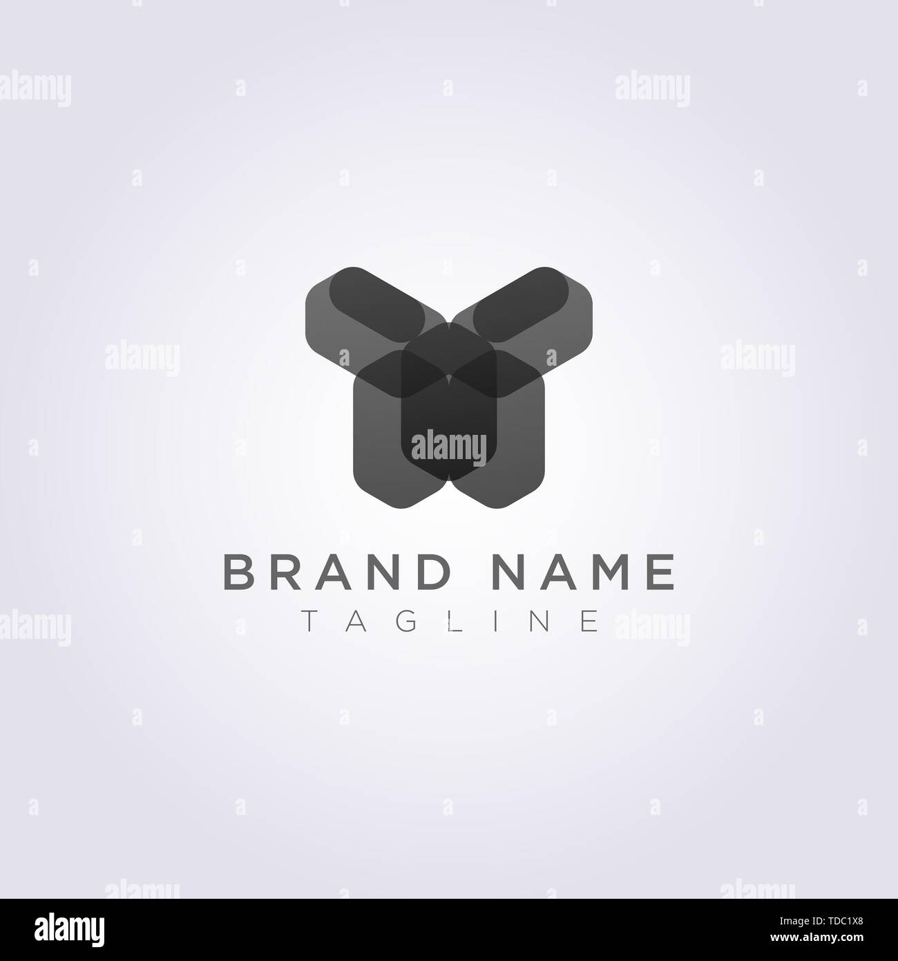 Rectangular Geometric Logo Icon Design in the shape of a human Stock ...