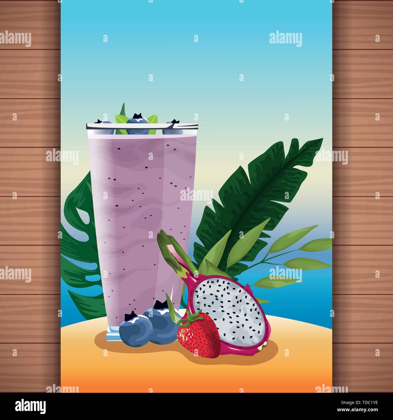Summer tropical refreshment fruit juice Stock Vector Image & Art - Alamy