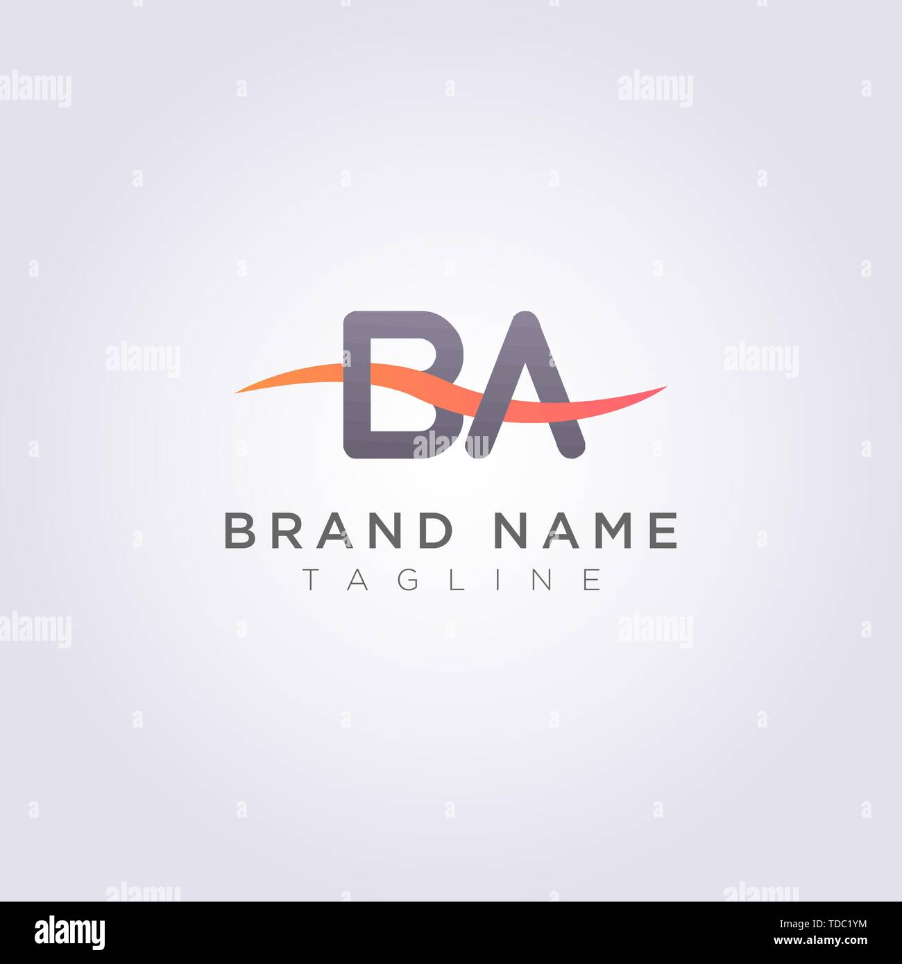 Logo Icon Design BA letters with waves for your brand or business Stock ...