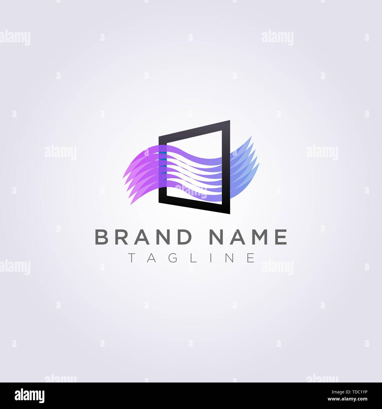 Square Logo Icon Design with Waves For You to Use Stock Vector Image ...