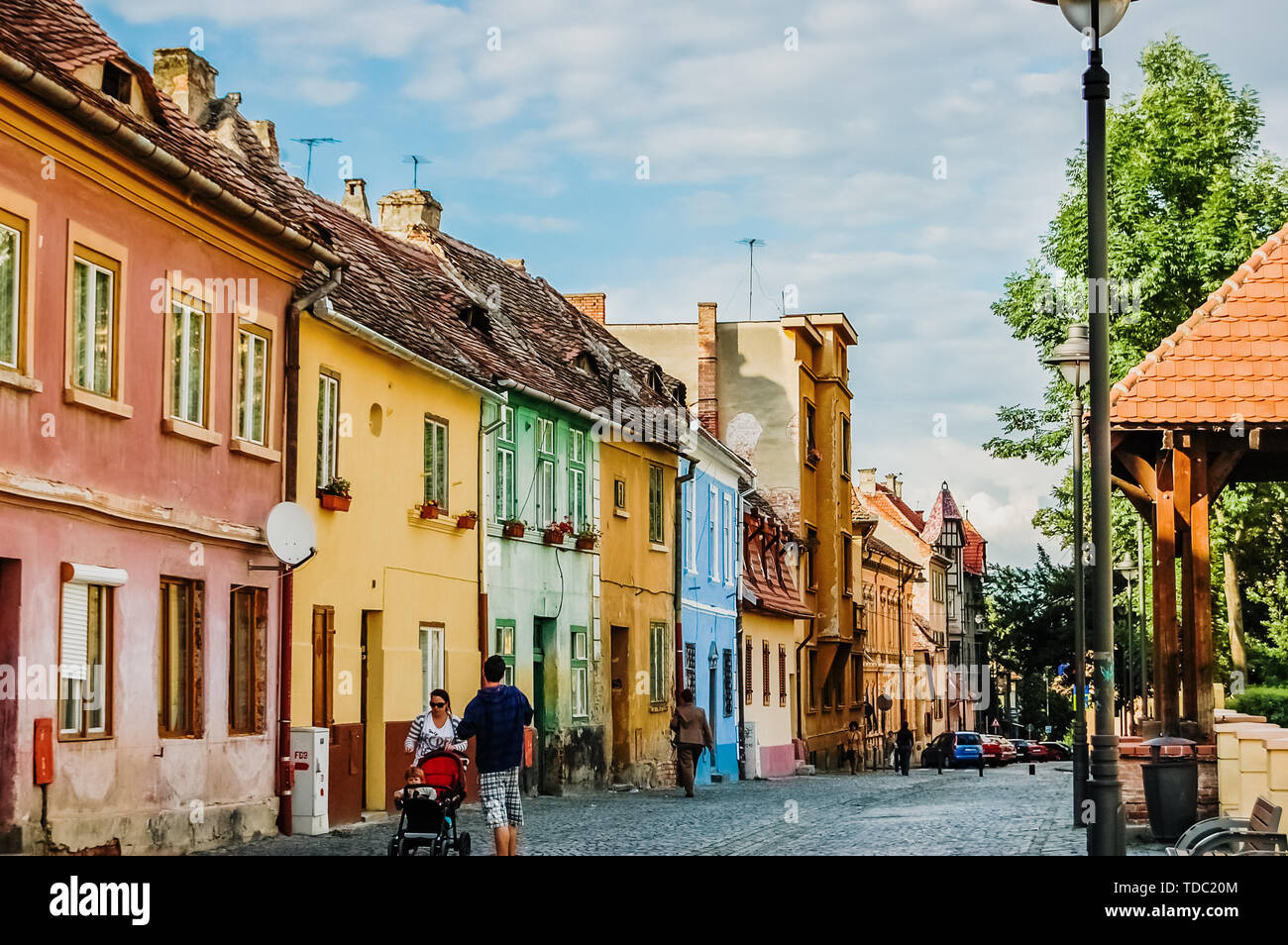 Sibiu, Romania - June 5, 2019: Beautiful streets of the Romanian city ...