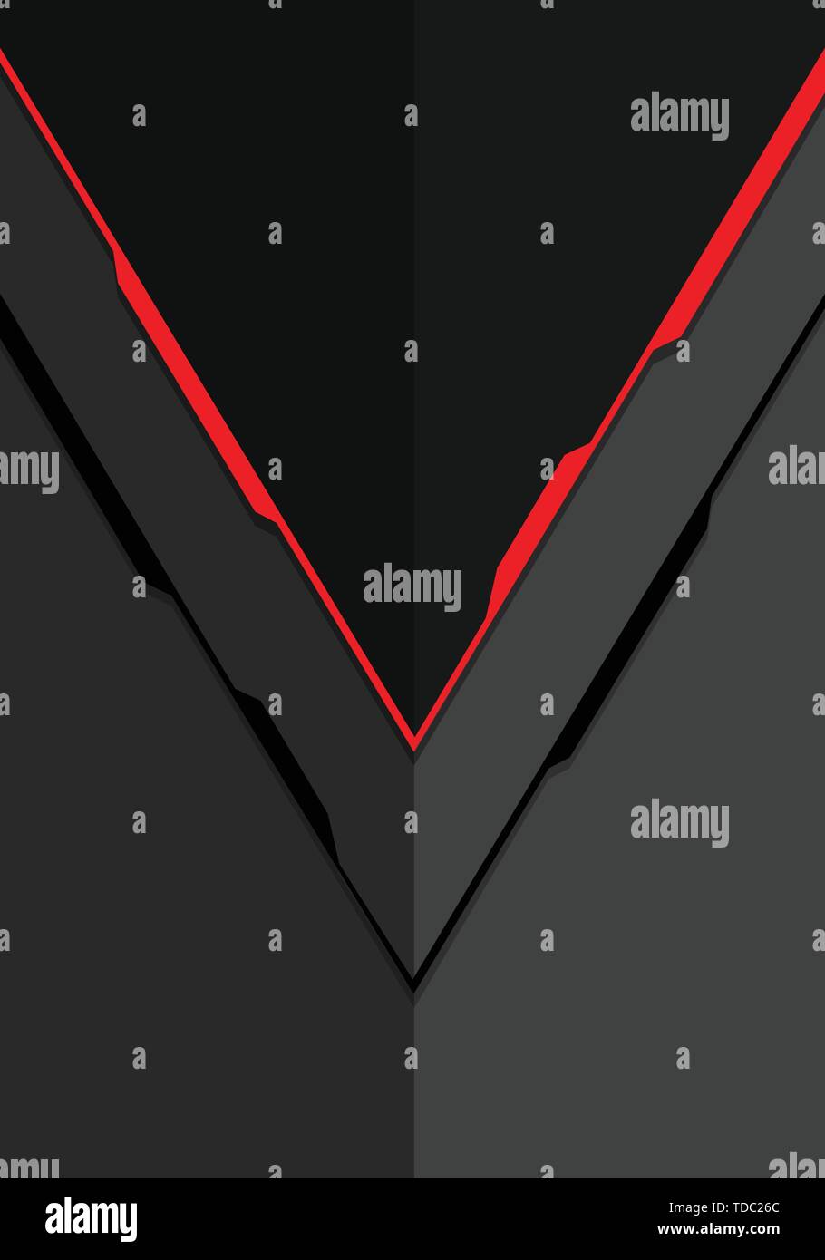 Abstract red line arrow on grey metal design modern futuristic ...