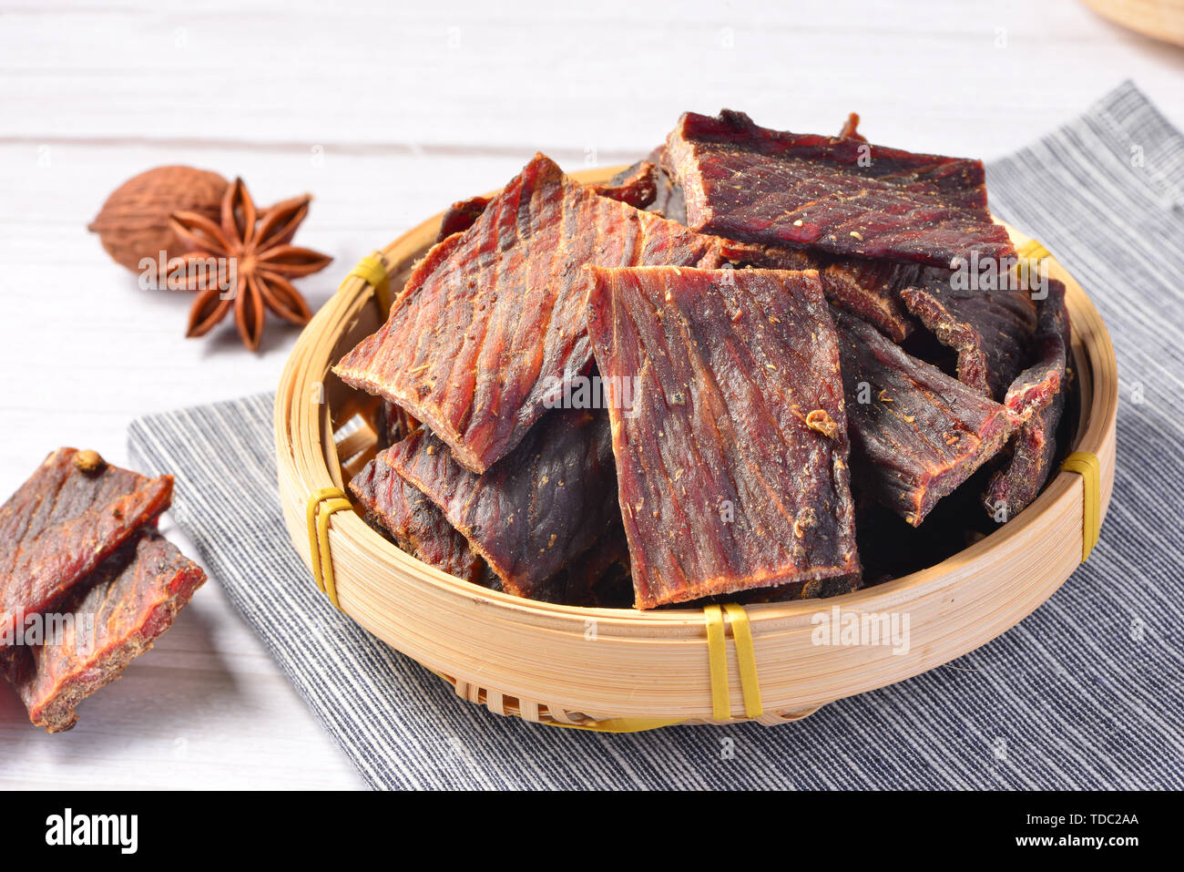 Air-dried hand-torn beef HD picture Stock Photo - Alamy