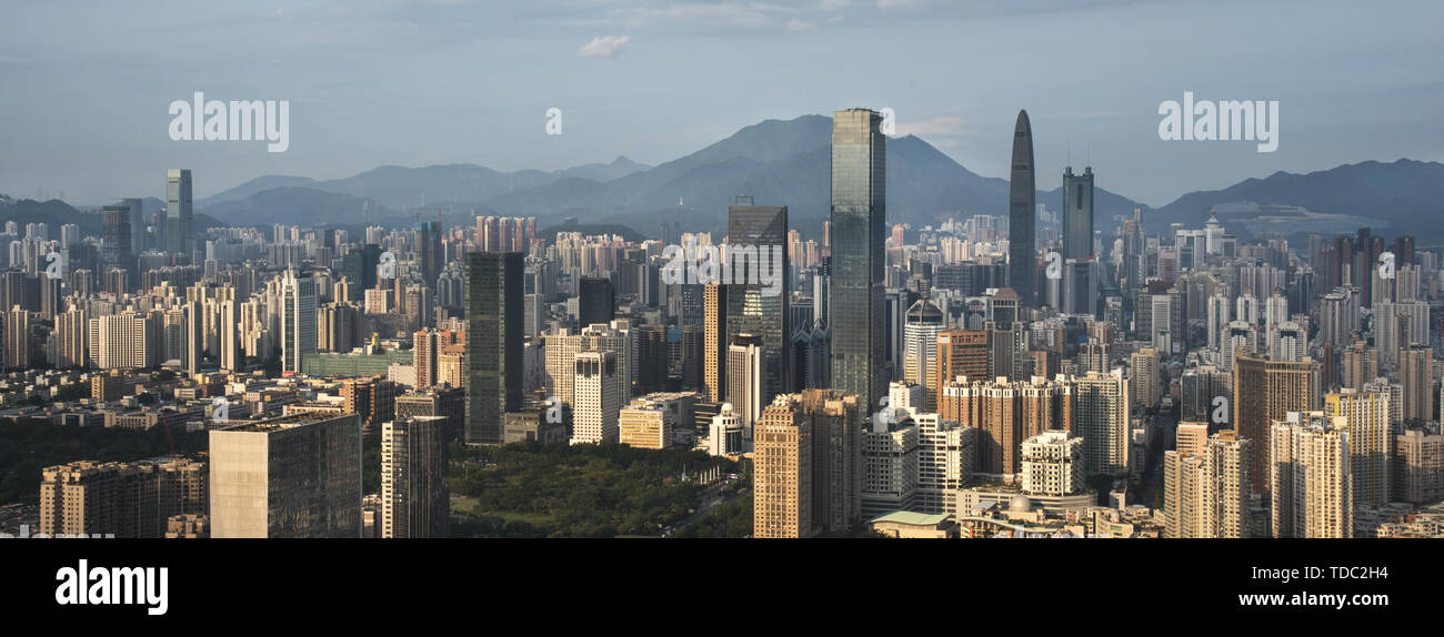 Chinese city skyline complex high-rise building building panoramic ...