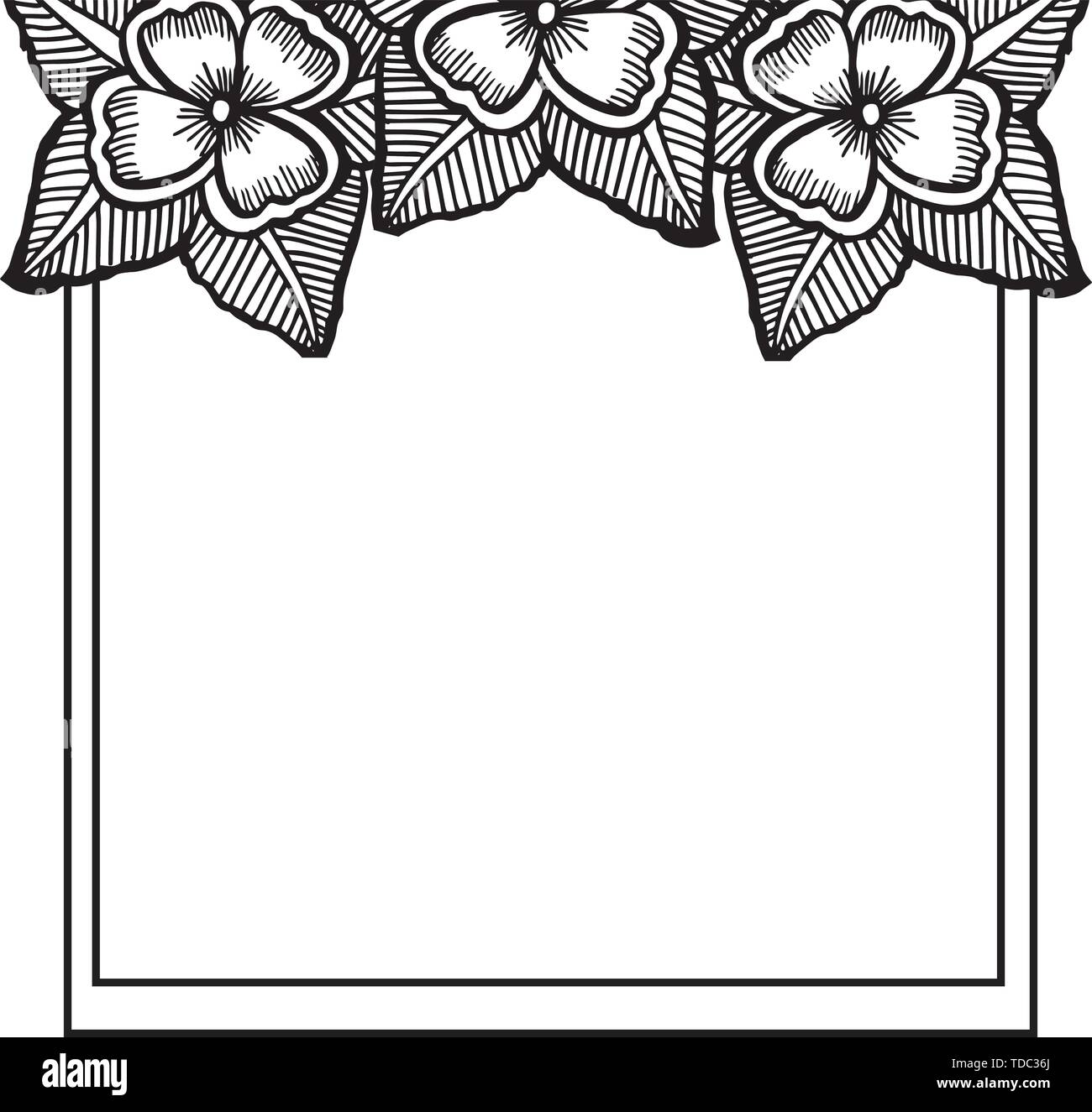 Vector illustration drawing flower frame for ornate of wallpaper hand ...