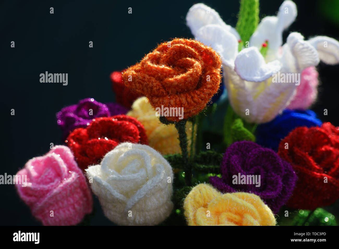 Textile flowers, roses Stock Photo - Alamy