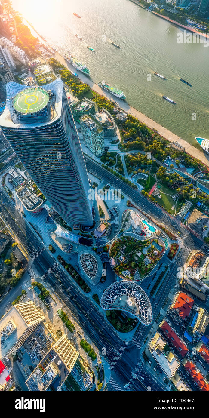 aerial shot of the first high-rise building magnolia building in ...