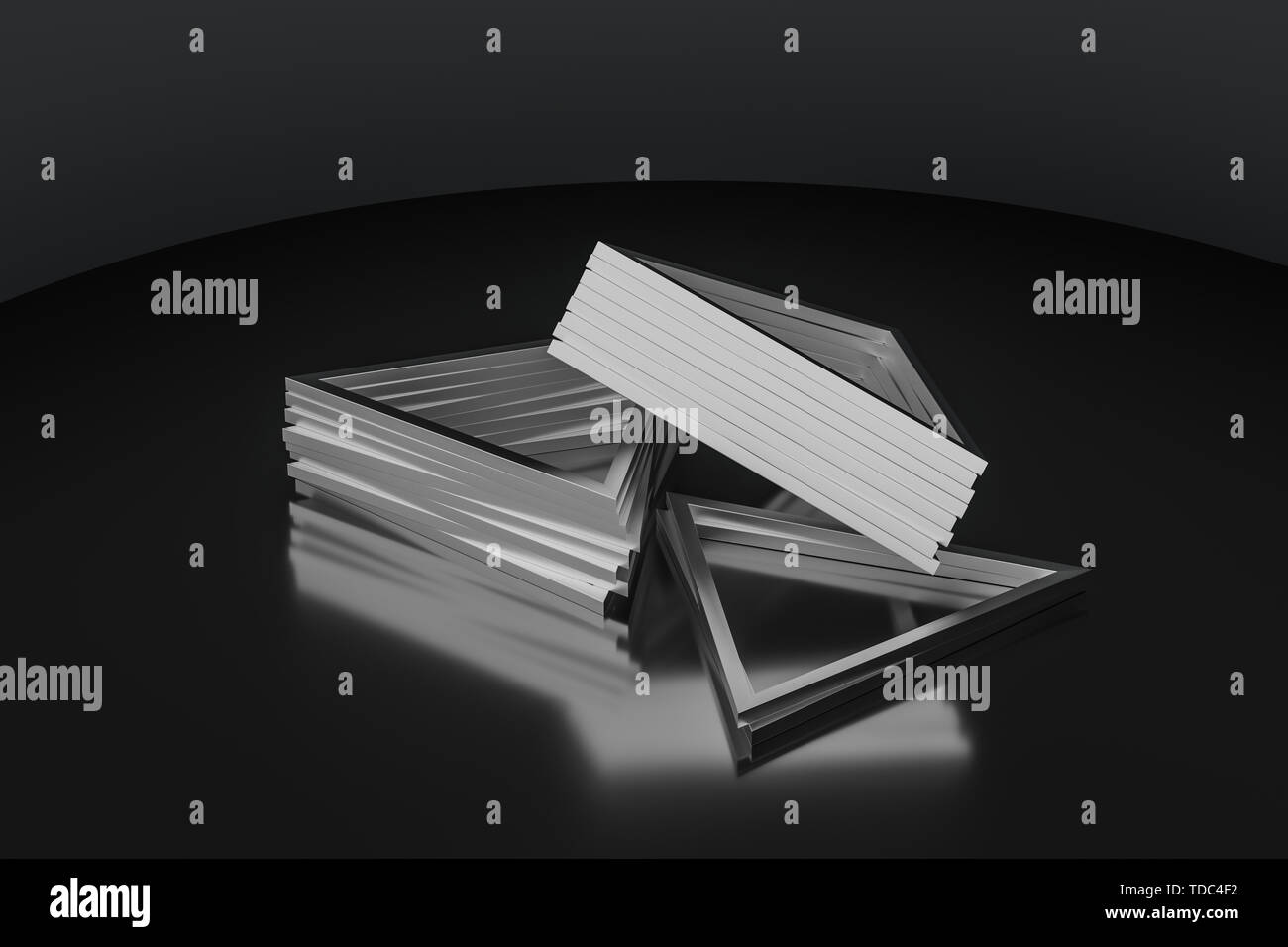 3D rendering,triangular metal frame,the metal texture Stock Photo - Alamy