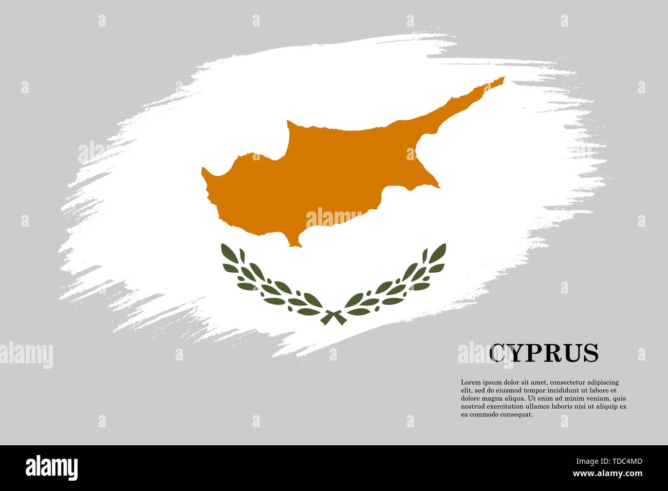 Brush stroke styled flag of Cyprus . Template for your design Stock ...