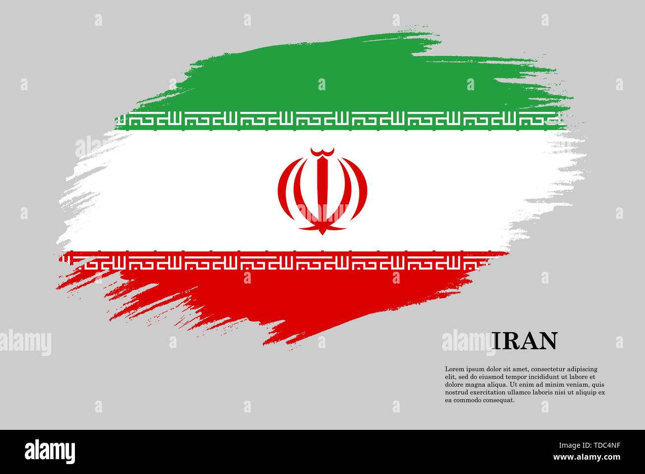 Brush stroke styled flag of Iran . Template for your design Stock ...