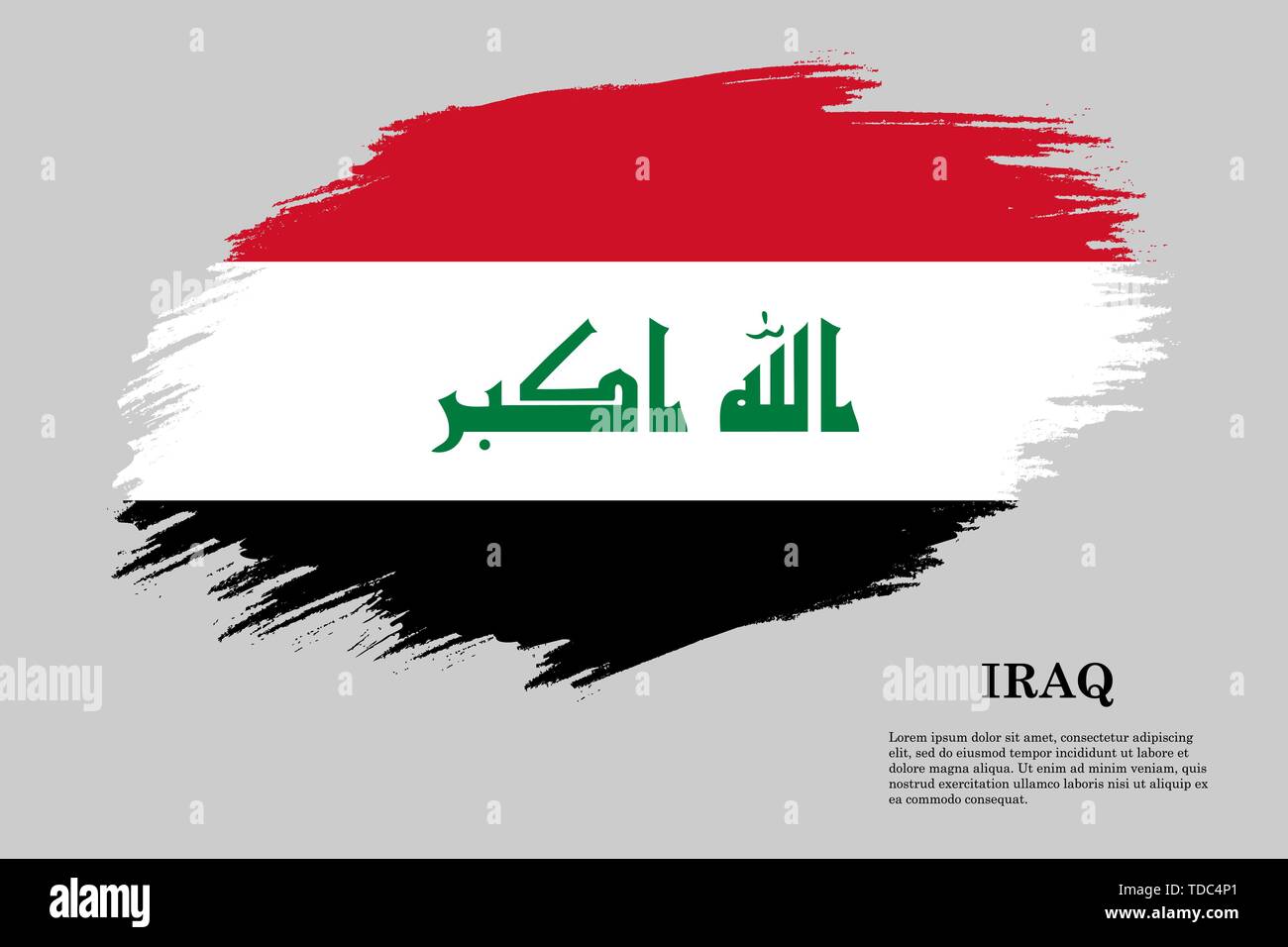 Brush stroke styled flag of Iraq . Template for your design Stock ...