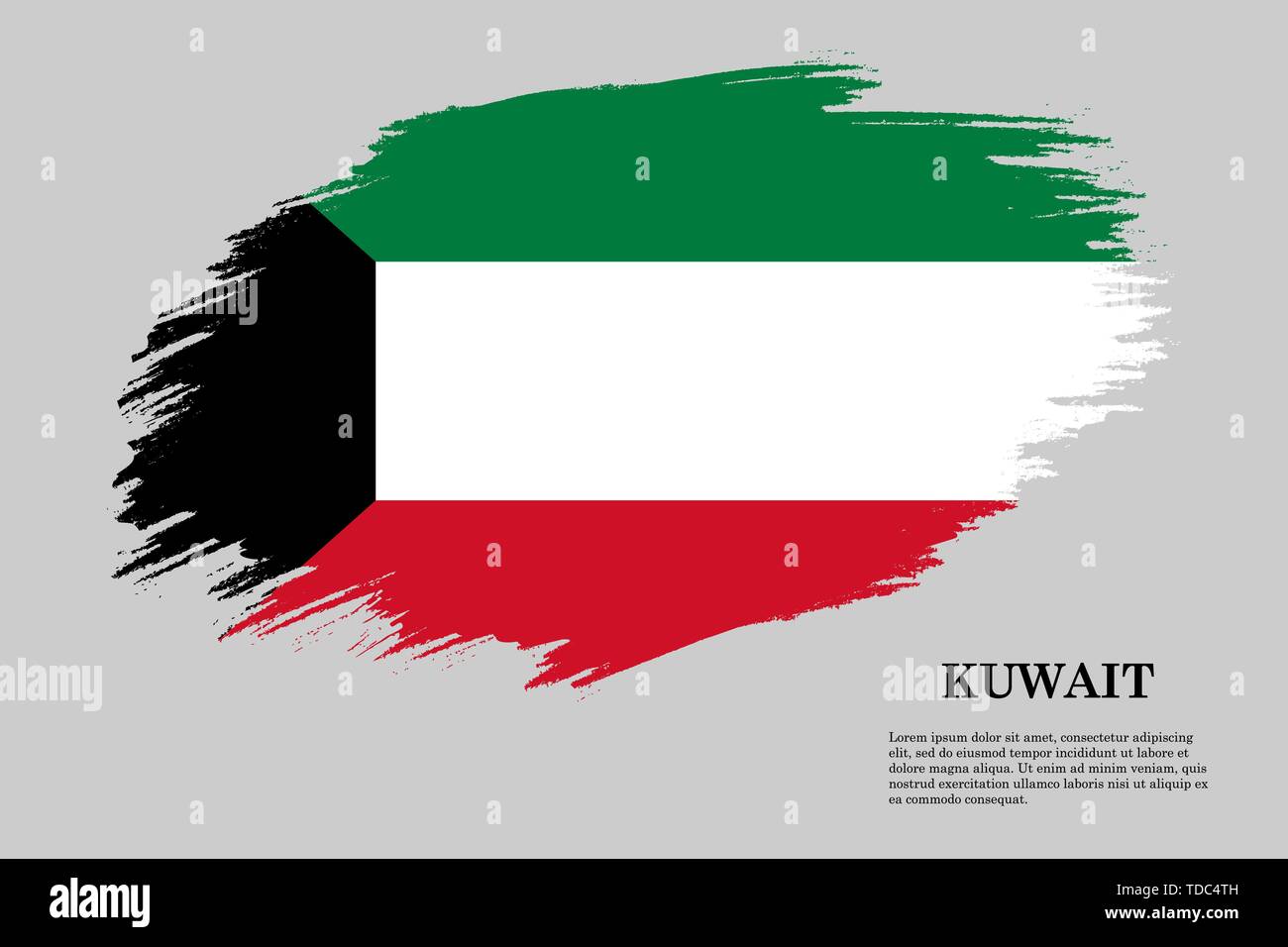 Brush stroke styled flag of Kuwait . Template for your design Stock ...