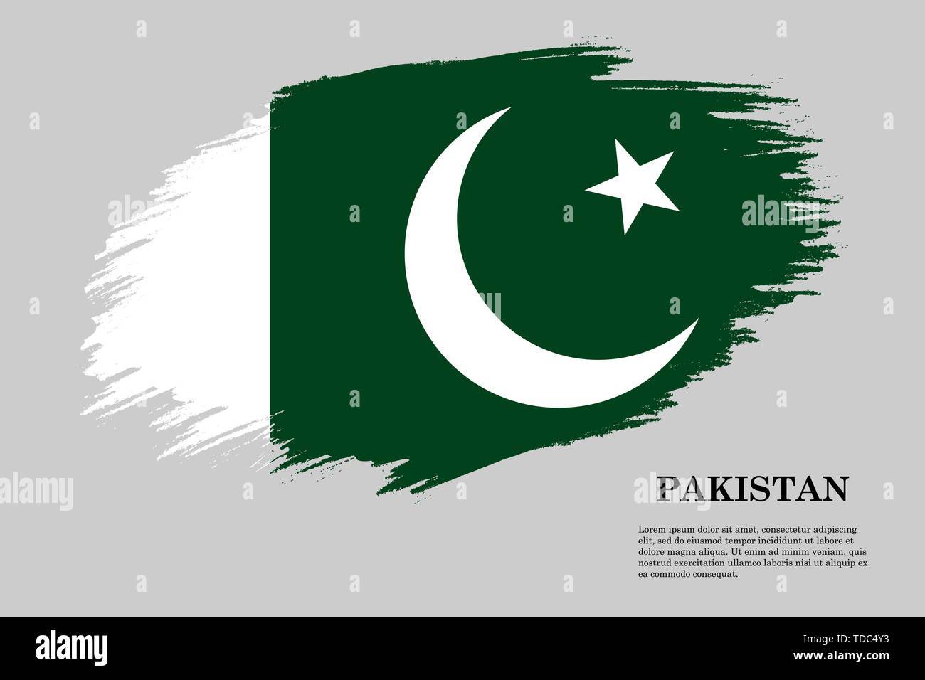 Brush stroke styled flag of Pakistan . Template for your design Stock ...