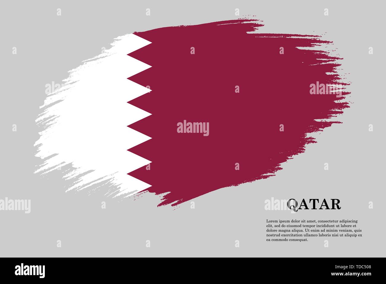 Brush stroke styled flag of Qatar . Template for your design Stock ...
