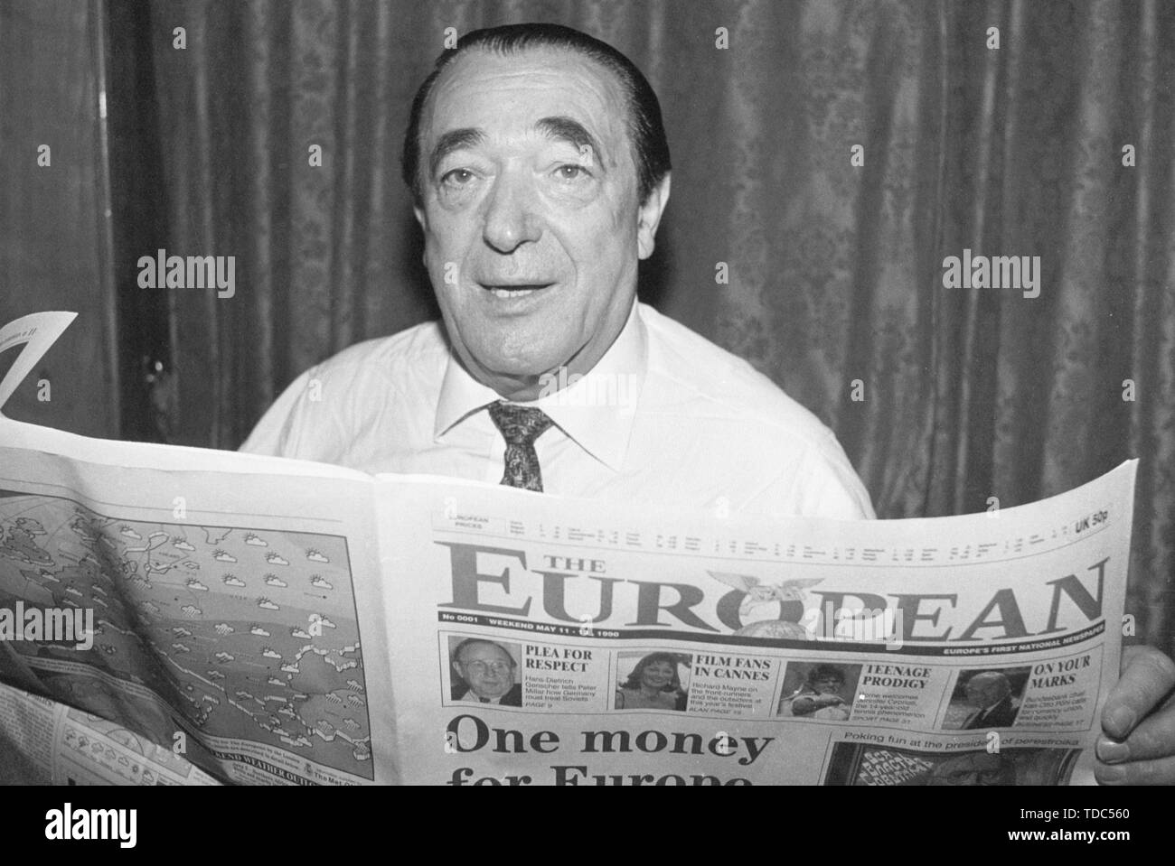 Media magnate Robert Maxwell with the first edition of his latest ...