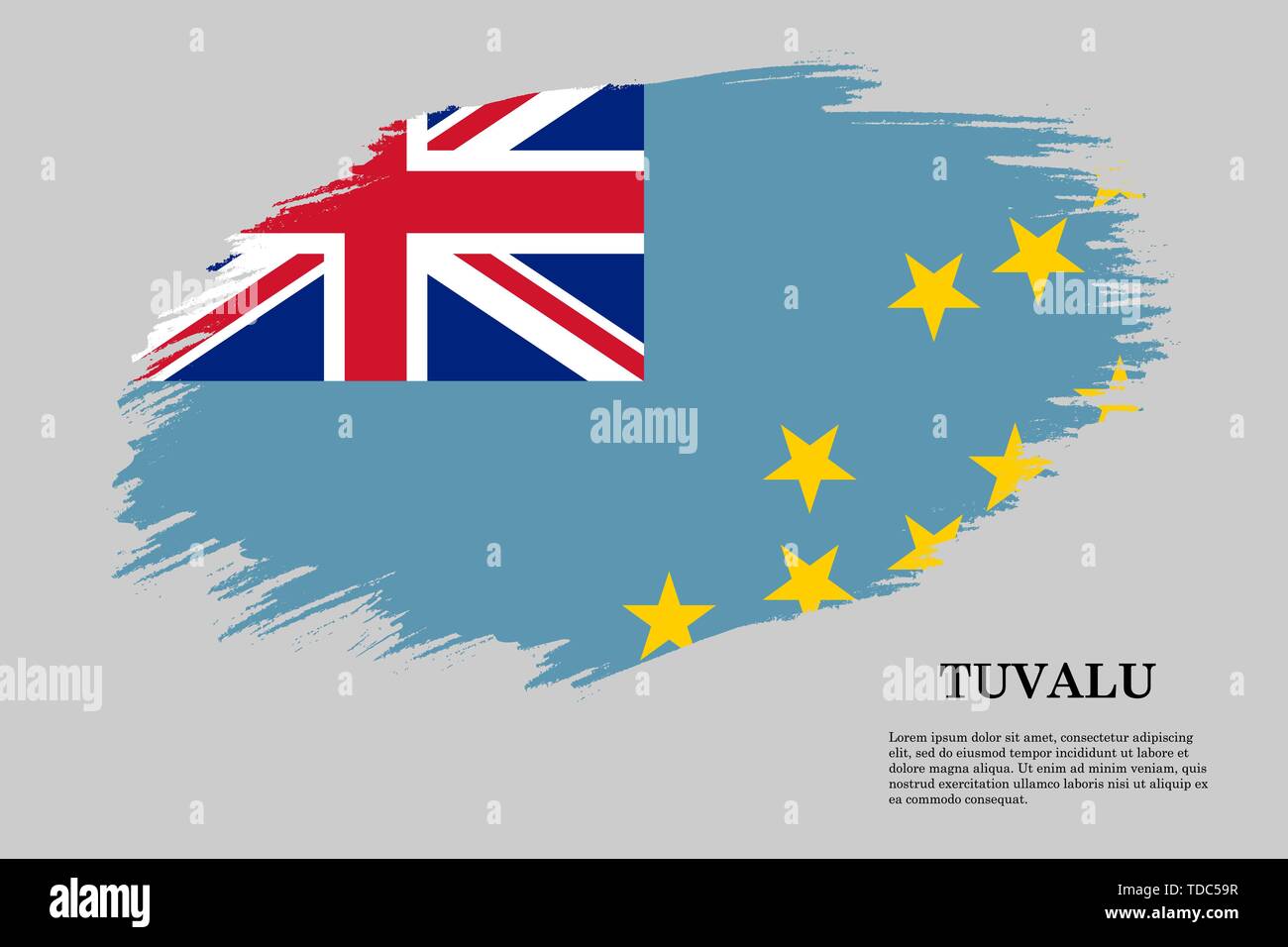 Brush stroke styled flag of Tuvalu . Template for your design Stock ...