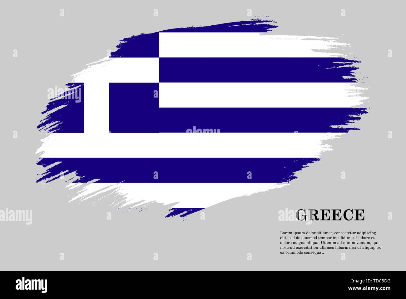 Brush stroke styled flag of Greece . Template for your design Stock ...