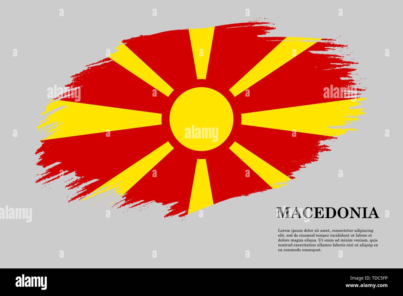 Brush stroke styled flag of Macedonia . Template for your design Stock ...